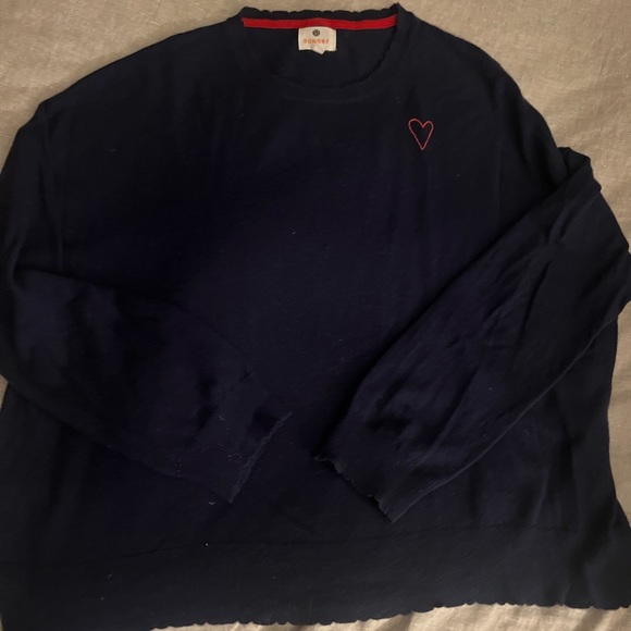 Sundry | Sweaters | Sundry Navy Sweater With Red Heart | Poshmark
